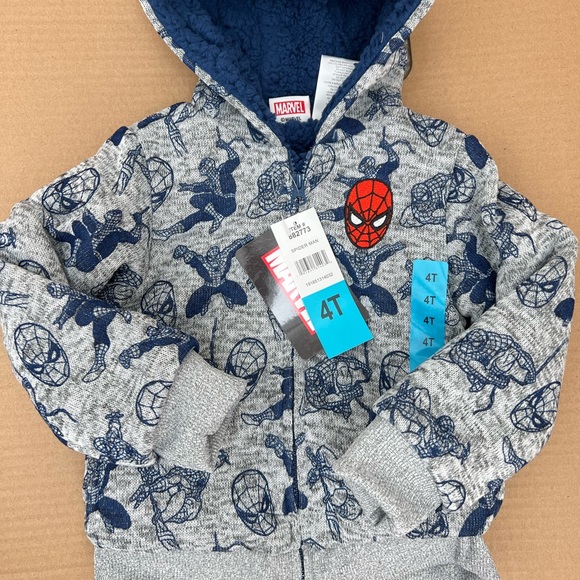 Marvel | Jackets & Coats | Spiderman Kids Boys Full Zip Plush Lined ...